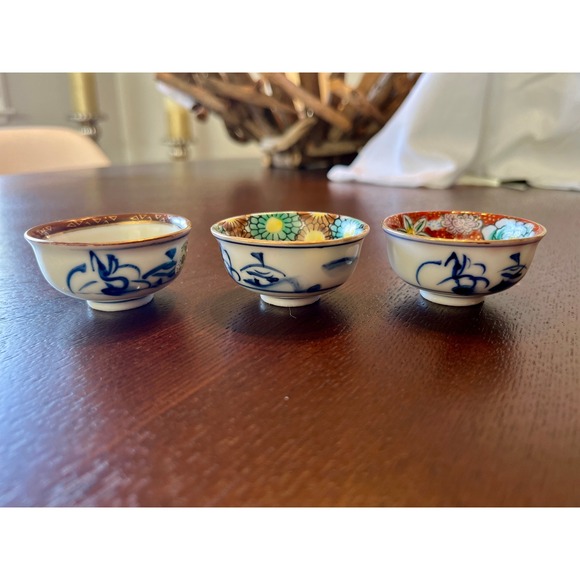 Kutani | Dining | Vintage Japanese Kutani Sake Cups Set Of 3 Hand ...